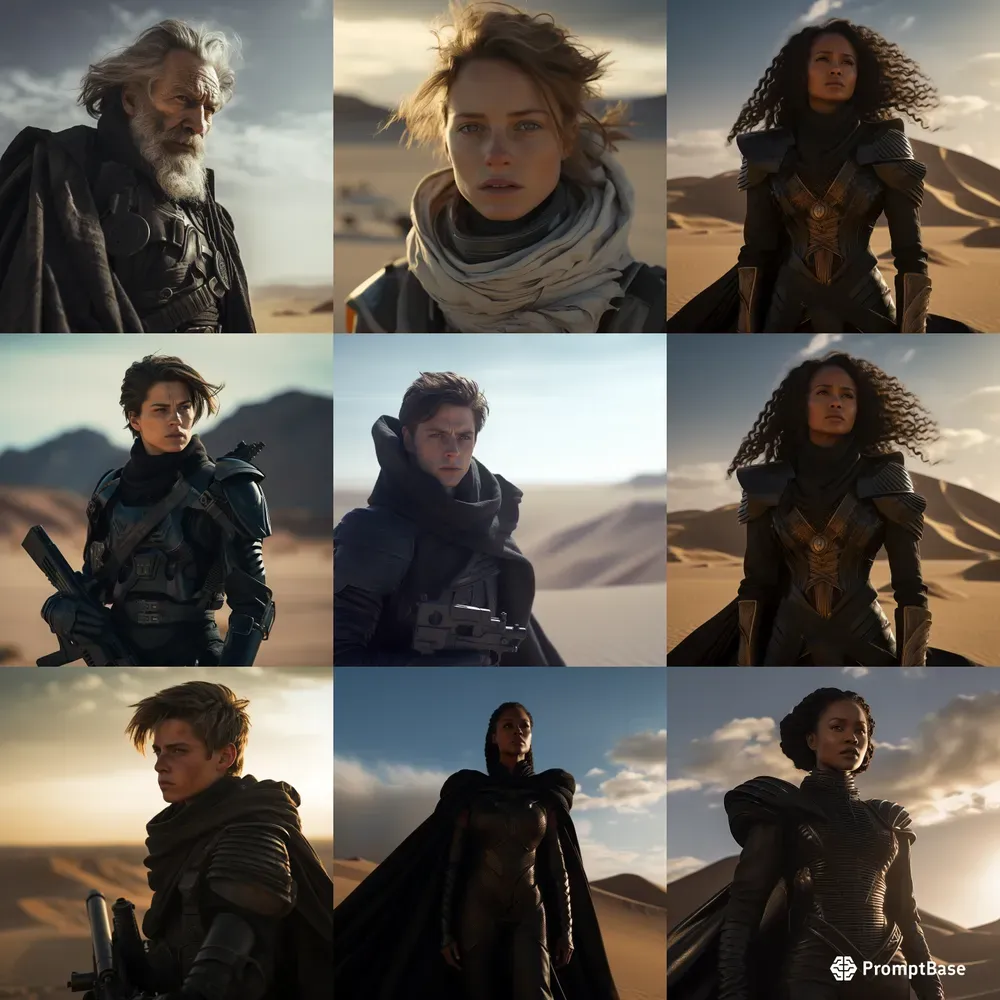 Realistic Cinematic Dune Characters Midjourney Prompt | PromptBase