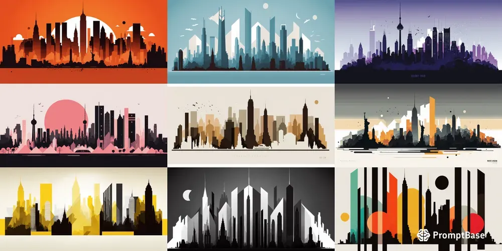 Stunning Skylines With Custom Art Style Midjourney Prompt | PromptBase