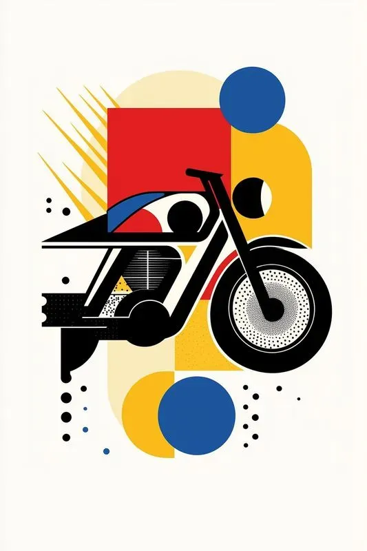 Bauhaus X Pointillism Posters Midjourney Prompt | PromptBase