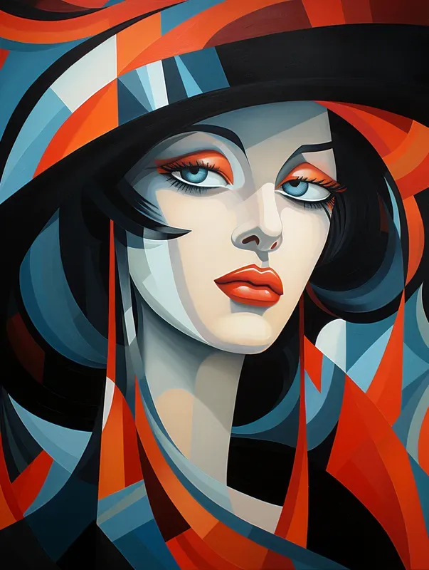 Abstract Cubism Portrait Paintings Midjourney Prompt | PromptBase
