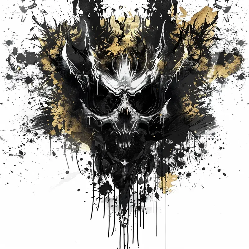 Realistic Gothic Sketch Ink Splash Art Midjourney Prompt | PromptBase