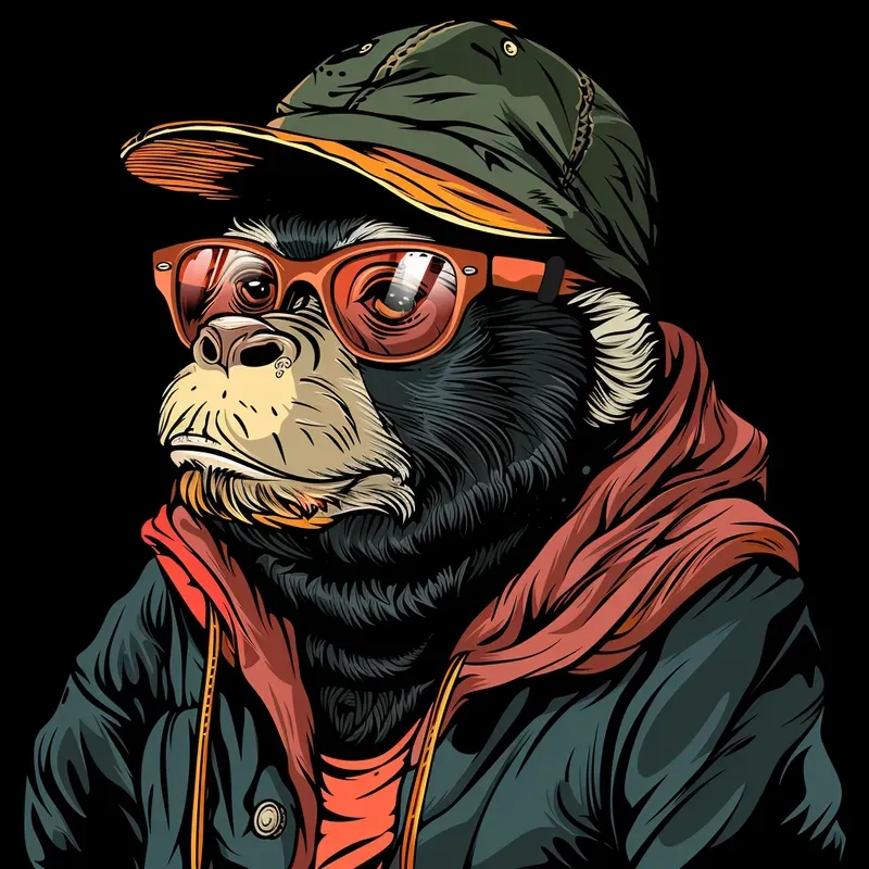 Funky Animal Illustrations With Clothing Midjourney Prompt | PromptBase