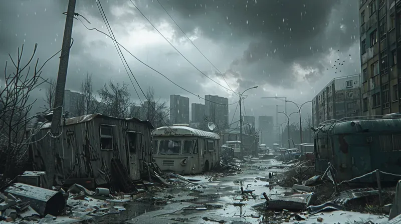 Cinematic Apocalyptic Locations Midjourney Prompt | PromptBase