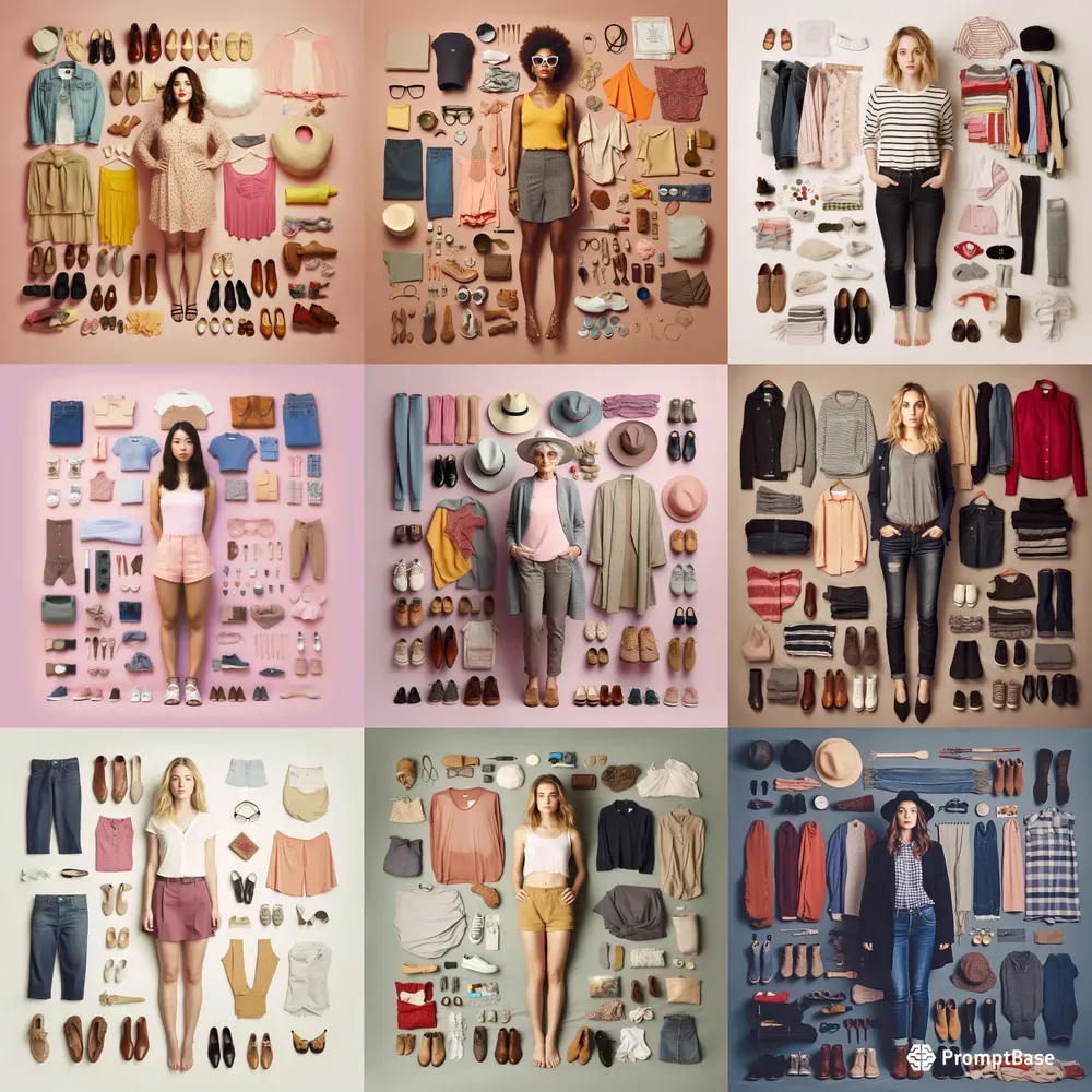 Fashion Outfits And Model Flatlays Midjourney Prompt | PromptBase