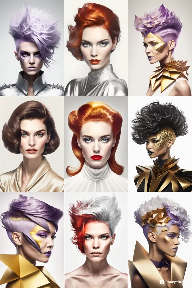 Various Hairstyles For Women Midjourney Prompt | PromptBase