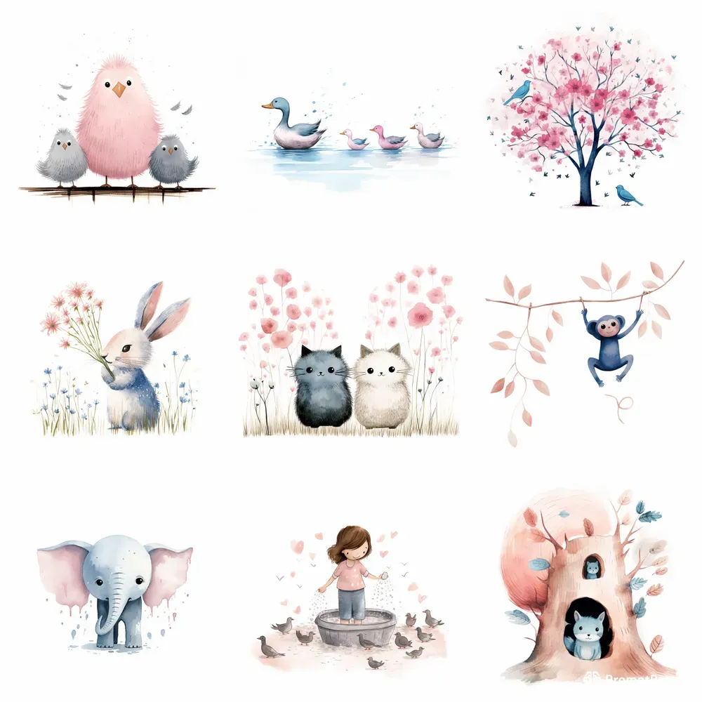 Simple Cute Kids Illustrations Midjourney Prompt | PromptBase