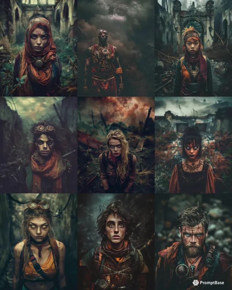 Hyperrealistic Post Apocalyptic Portraits Midjourney Prompt | PromptBase