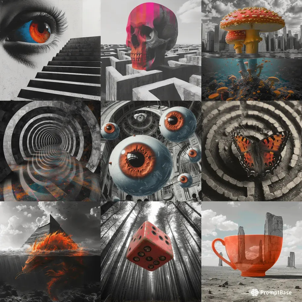 Surreal Composite Artworks Midjourney Prompt | PromptBase