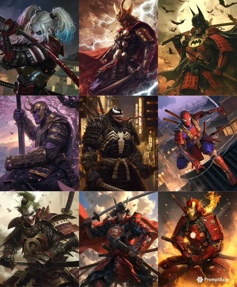 Samurai Comics Versions 2 Midjourney Prompt | PromptBase