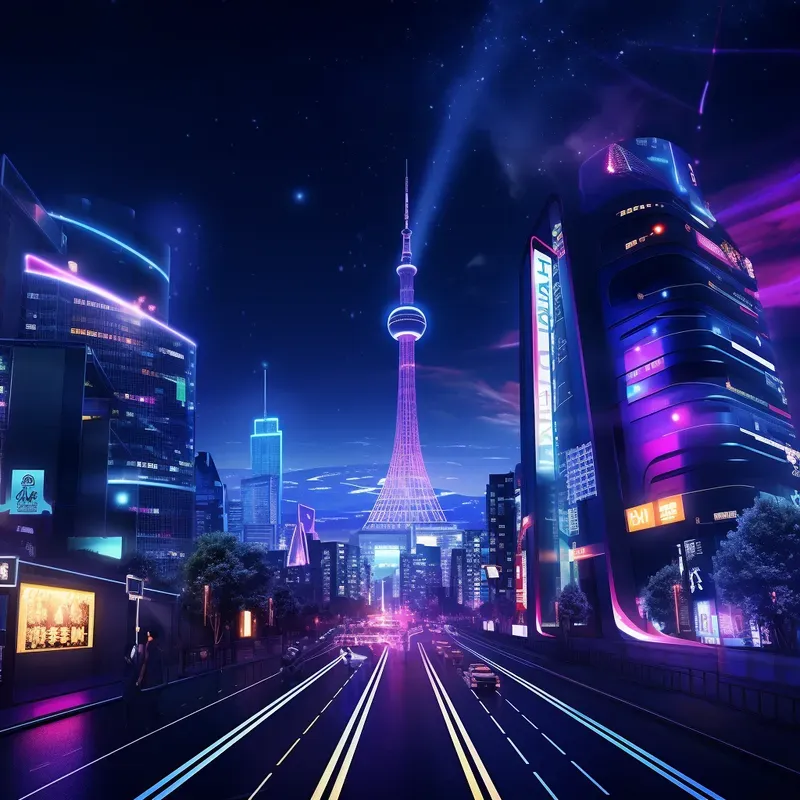 Futuristic City Themes Midjourney Prompt | PromptBase