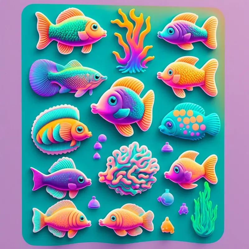 3D Sticker Sheets 1980s Sticker Collection Styles Midjourney Prompt ...