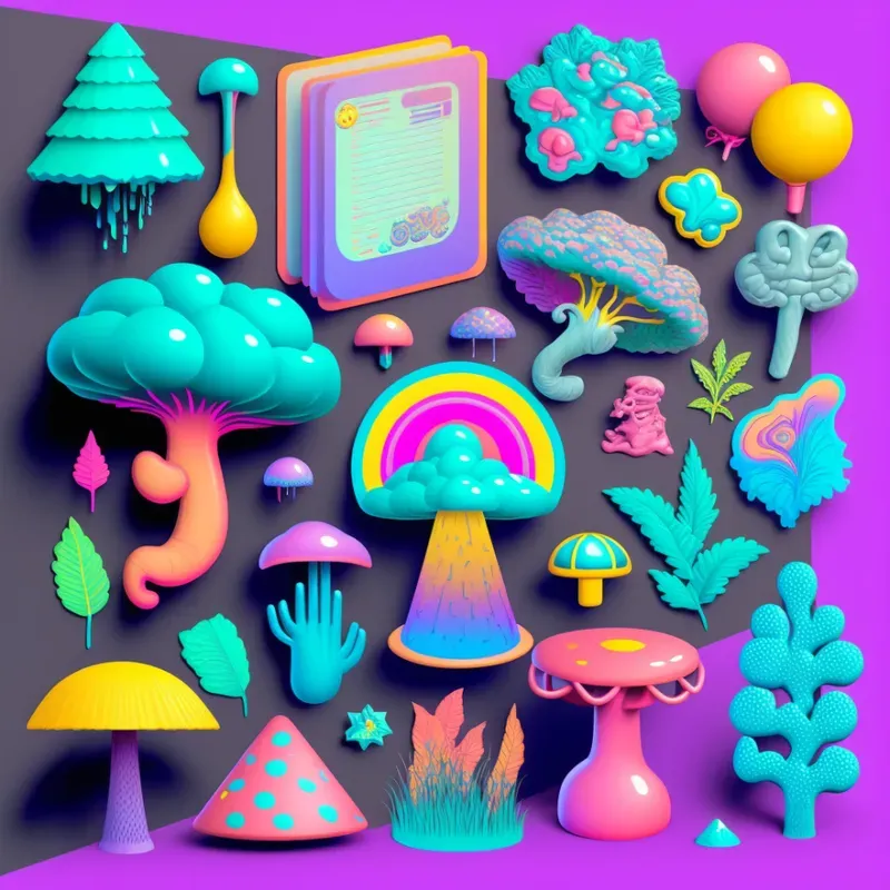 3D Sticker Sheets 1980s Sticker Collection Styles Midjourney Prompt ...