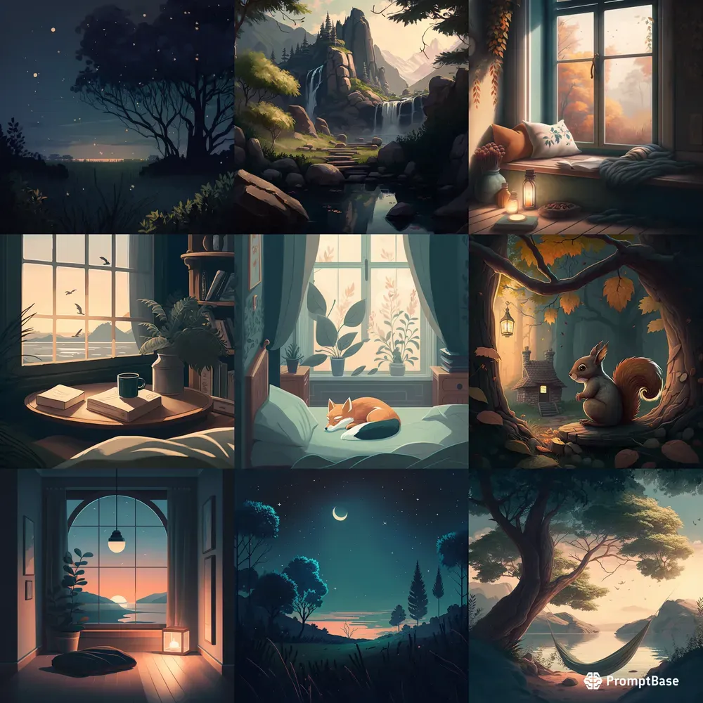 Relaxing Ambience Backgrounds Midjourney Prompt | PromptBase