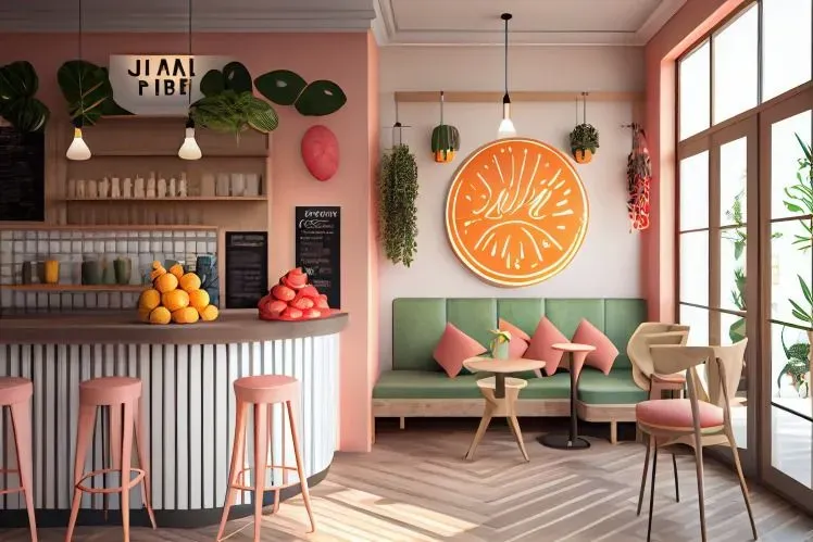 Cute Cafe Interior Design Realistics Midjourney Prompt | PromptBase