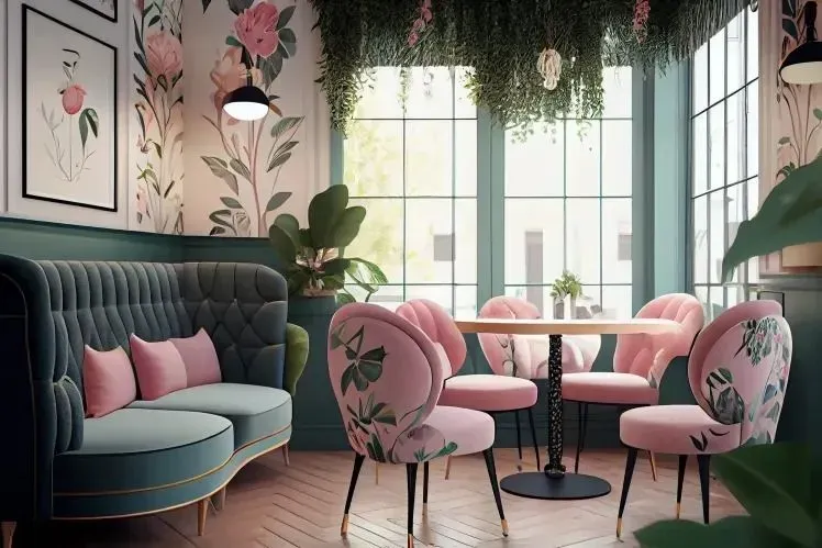 Cute Cafe Interior Design Realistics Midjourney Prompt | PromptBase