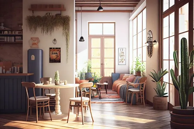 Cute Cafe Interior Design Realistics Midjourney Prompt | PromptBase