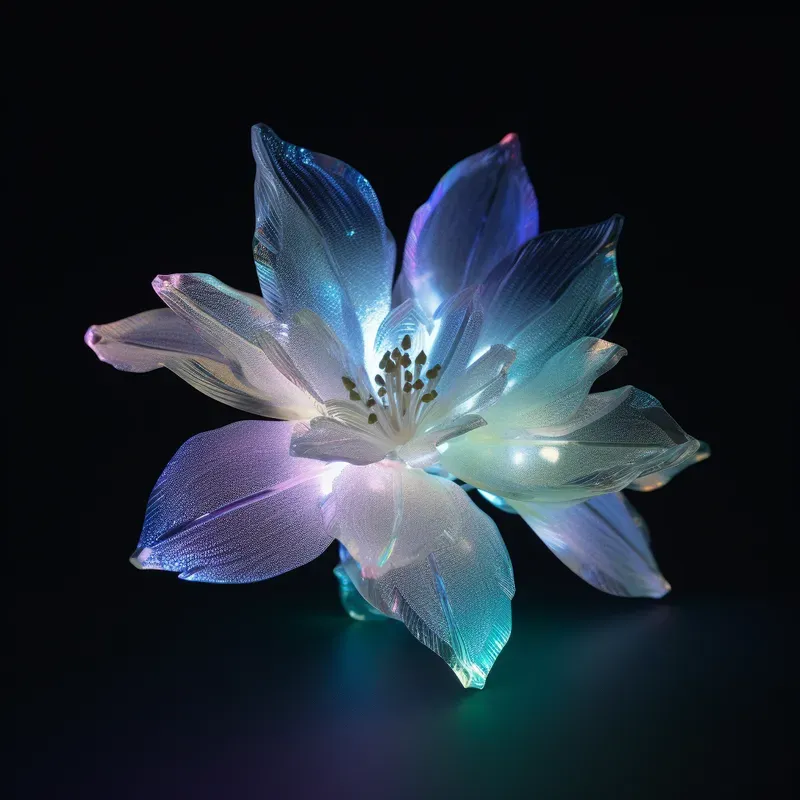 Shimmering Holographic Glass Objects Midjourney Prompt | PromptBase