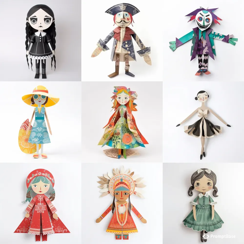 Paper Characters Midjourney Prompt | PromptBase