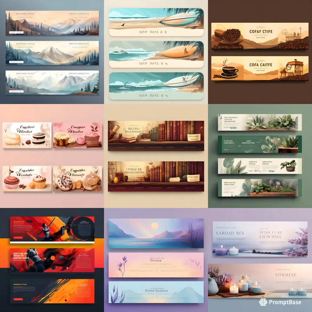 Stunning Website Banners Midjourney Prompt | PromptBase