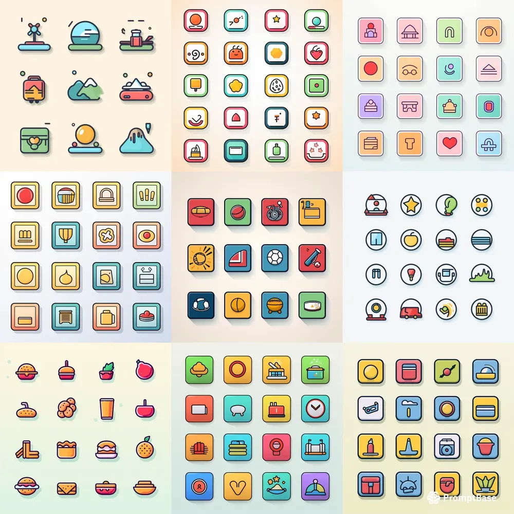 Ui Design Icons For Your Mobile Apps Midjourney Prompt | PromptBase