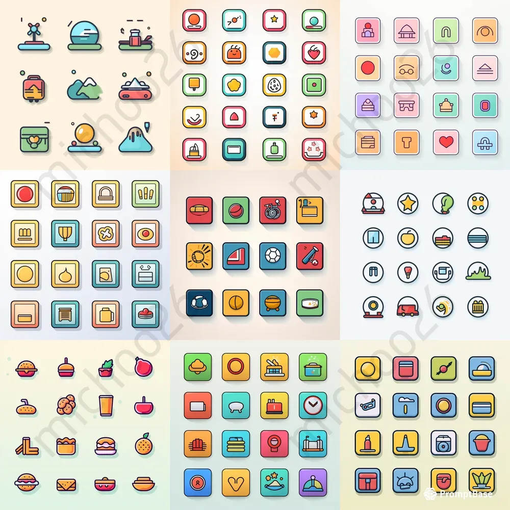 Ui Design Icons For Your Mobile Apps Midjourney Prompt | PromptBase