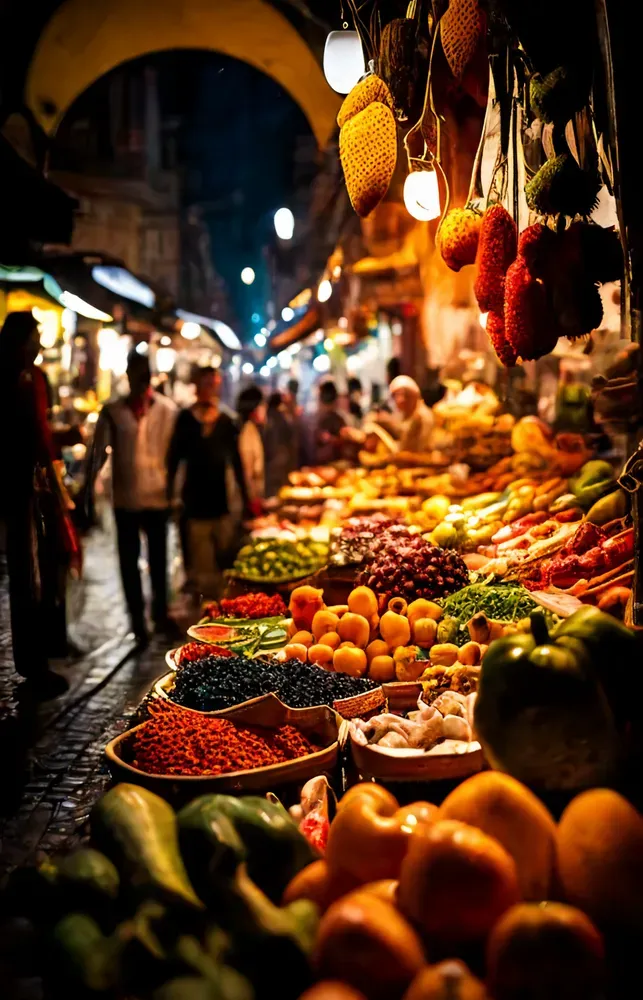 Street Food Markets Midjourney Prompt | PromptBase