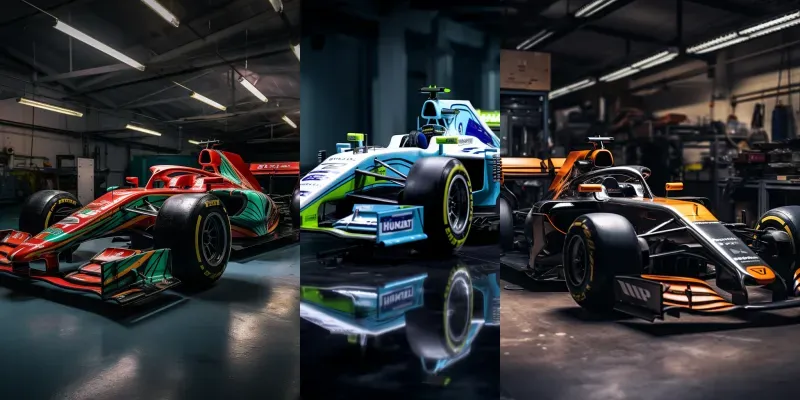 Formula 1 Race Cars Midjourney Prompt | PromptBase