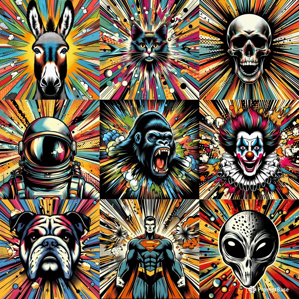 Cool Pop Art Cartoon Illustrations DALL·E Prompt | PromptBase