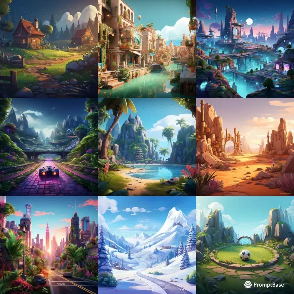 Game Backgrounds Midjourney Prompt | PromptBase