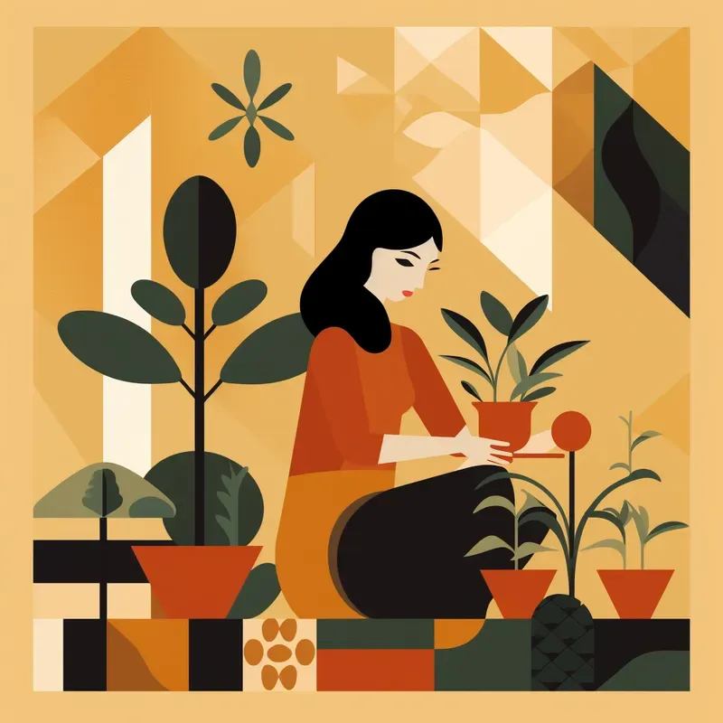 Elegant And Geometric Flat Illustrations Midjourney Prompt | PromptBase