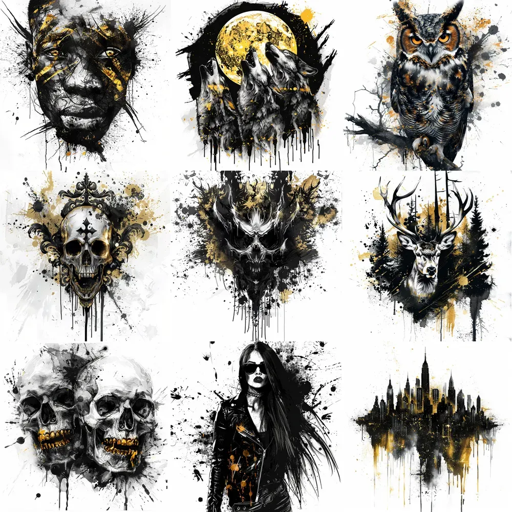 Realistic Gothic Sketch Ink Splash Art Midjourney Prompt | PromptBase