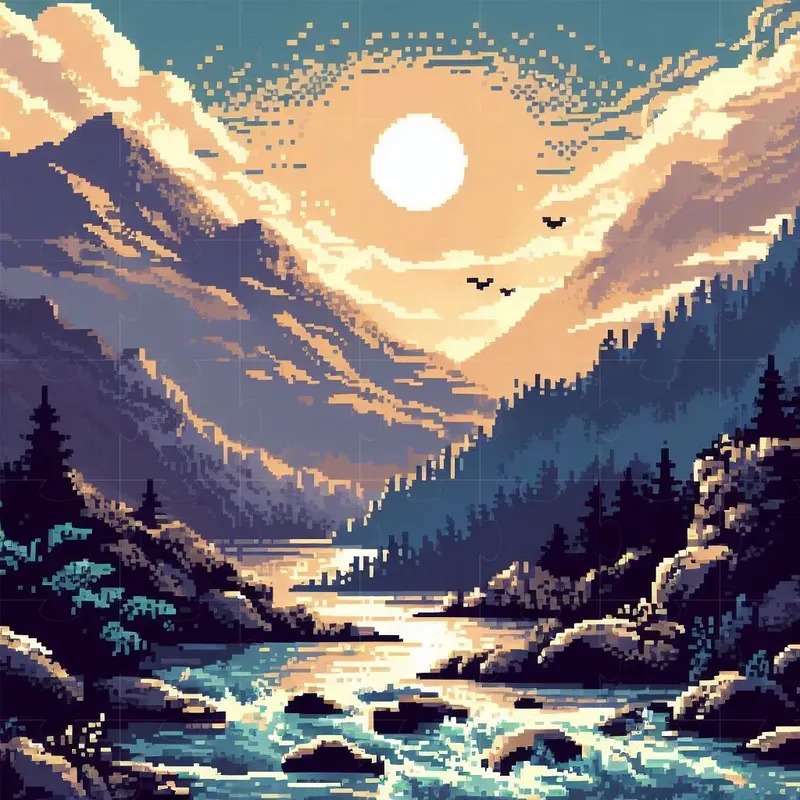 Pixel Art Landscapes DALL·E Prompt | PromptBase