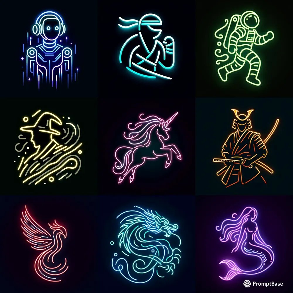 Custom Neon Doodles DALL·E Prompt | PromptBase