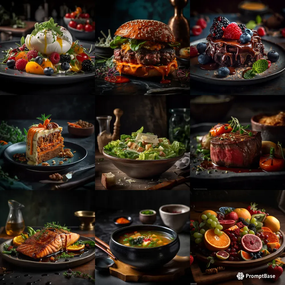 Hyperrealistic Food Photos Midjourney Prompt | PromptBase