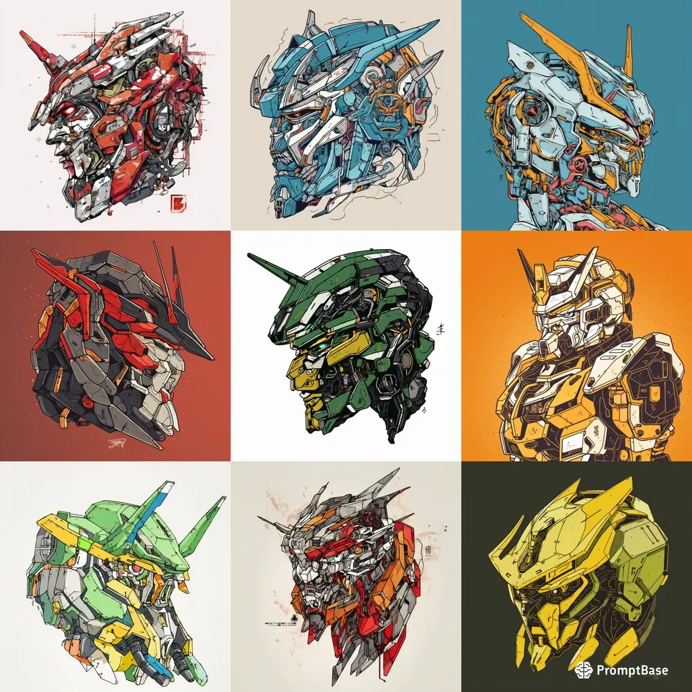 Profile Pictures Of Mobile Gundam Suits Midjourney Prompt | PromptBase