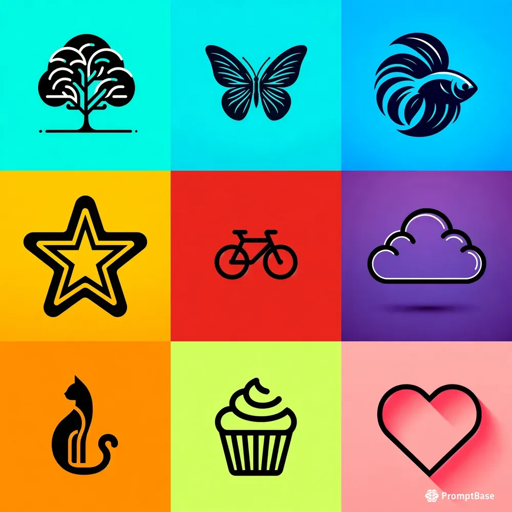 Colorful Icon Backgrounds DALL·E Prompt | PromptBase