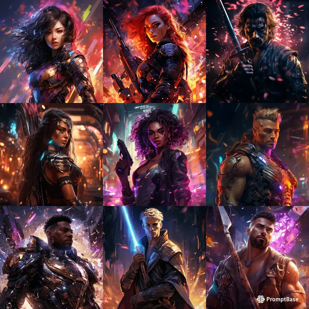 Armed Cyberpunk Warriors Midjourney Prompt | PromptBase