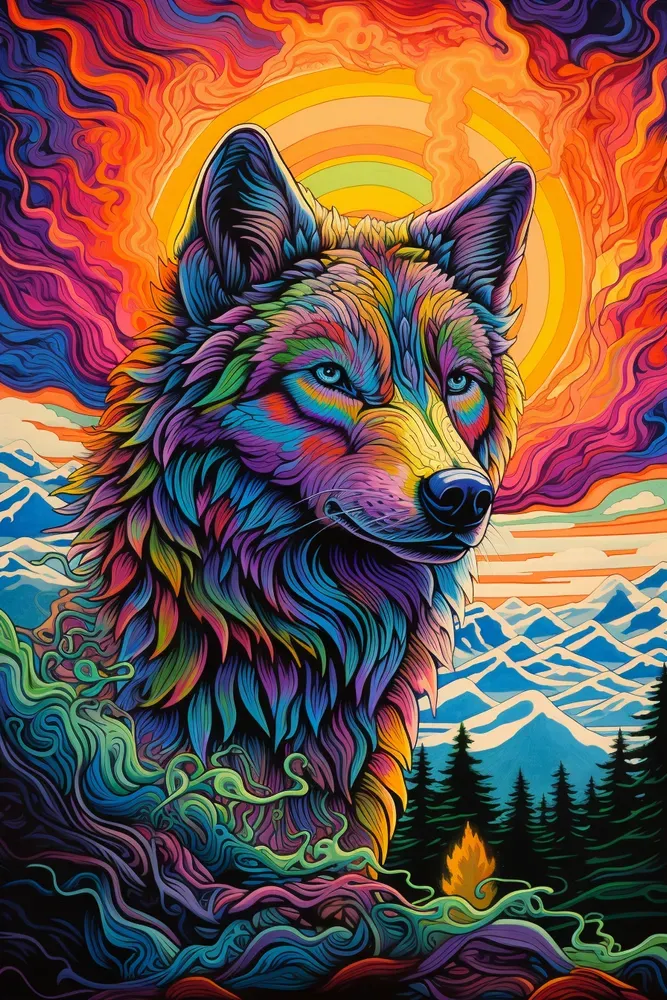 Psychedelic Animal Posters Midjourney Prompt | PromptBase