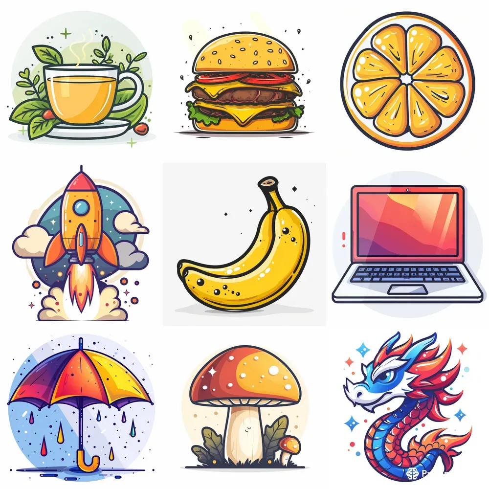 2D Lineal Color Icons Midjourney Prompt | PromptBase