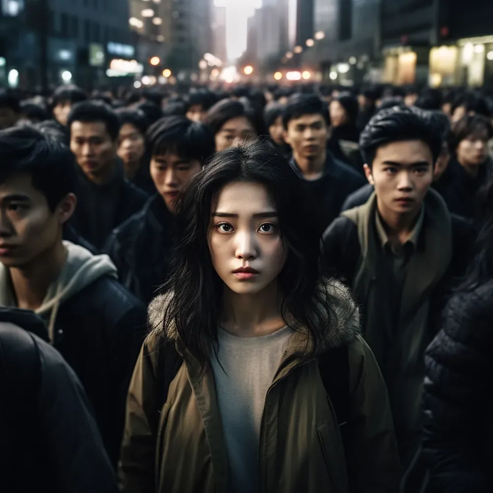 Cinematic People In The Crowd Midjourney Prompt | PromptBase