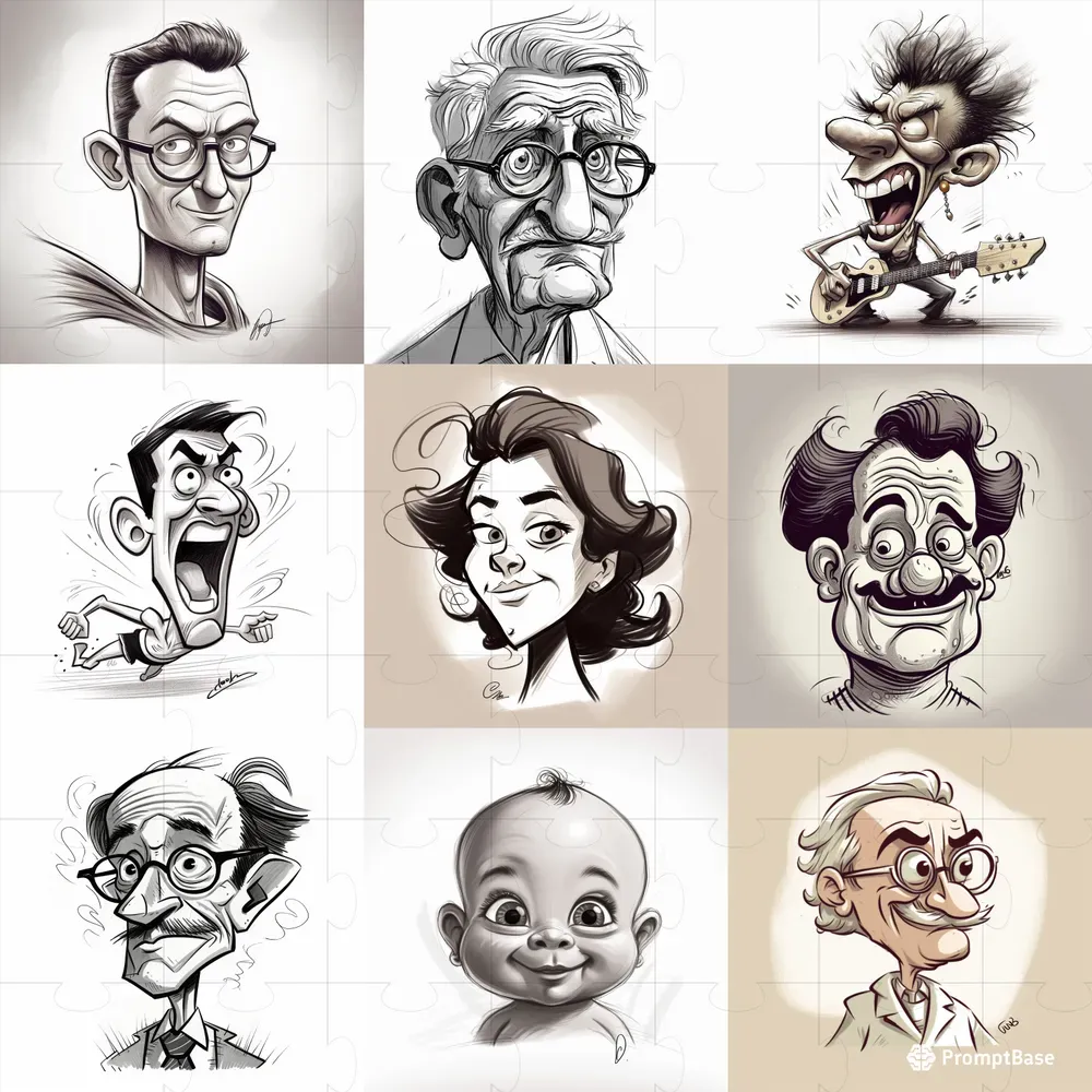 Caricature Illustrations Midjourney Prompt | PromptBase