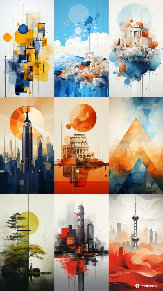 Abstract City Portraits Midjourney Prompt | PromptBase