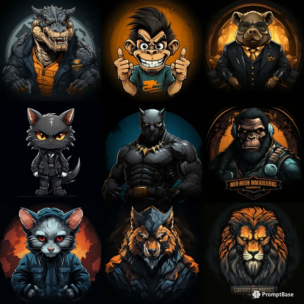 Humanoid Logos Midjourney Prompt | PromptBase