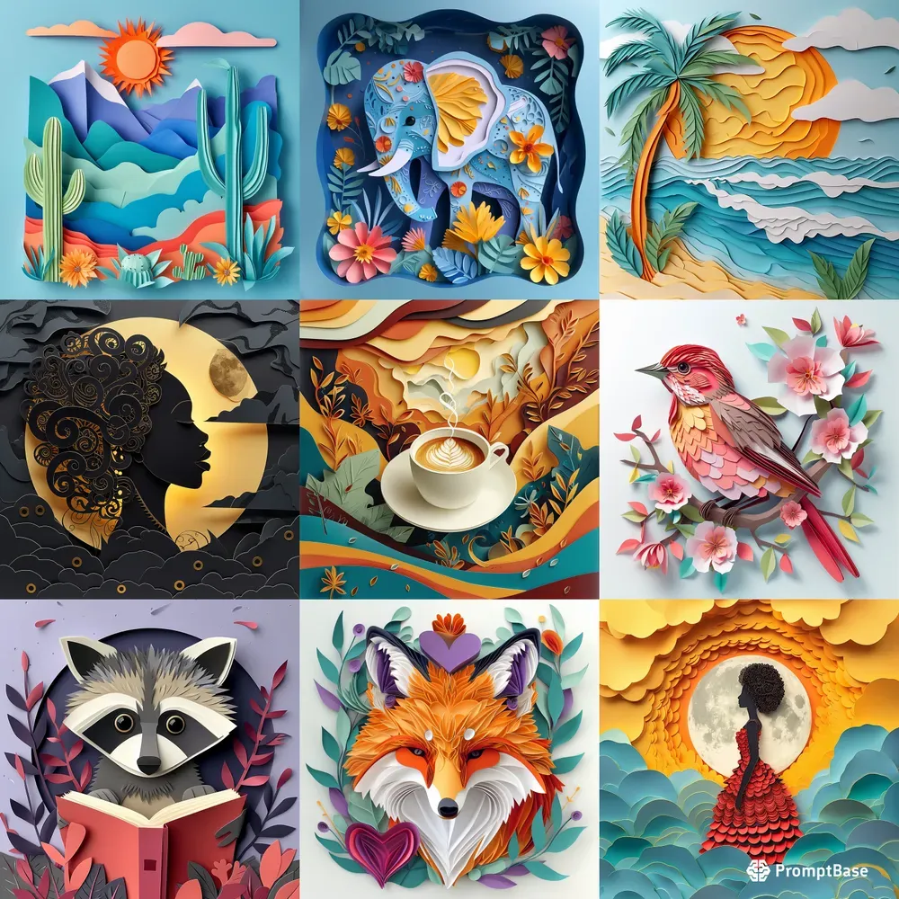 Paper Illustrations In Art Style Midjourney Prompt Promptbase