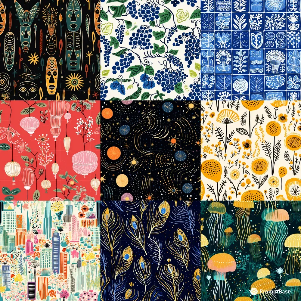 Artistic Whimsical Pattern Designs Midjourney Prompt | PromptBase