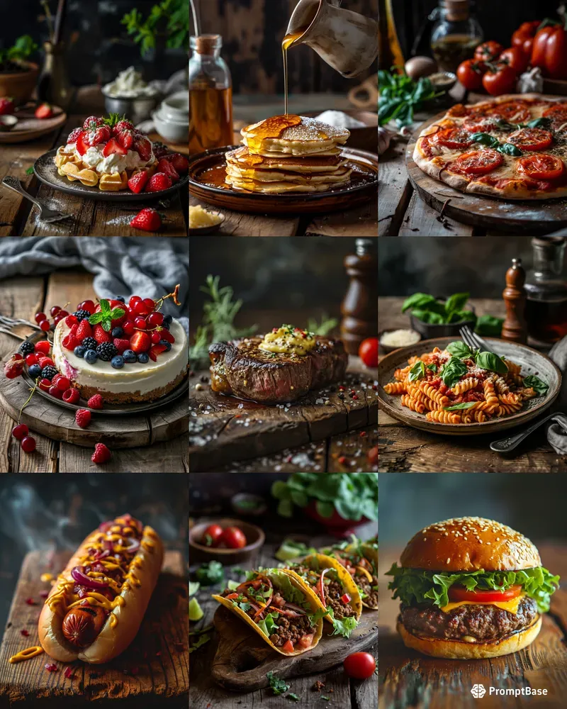 Realistic Food Advertising Photos Midjourney Prompt | PromptBase