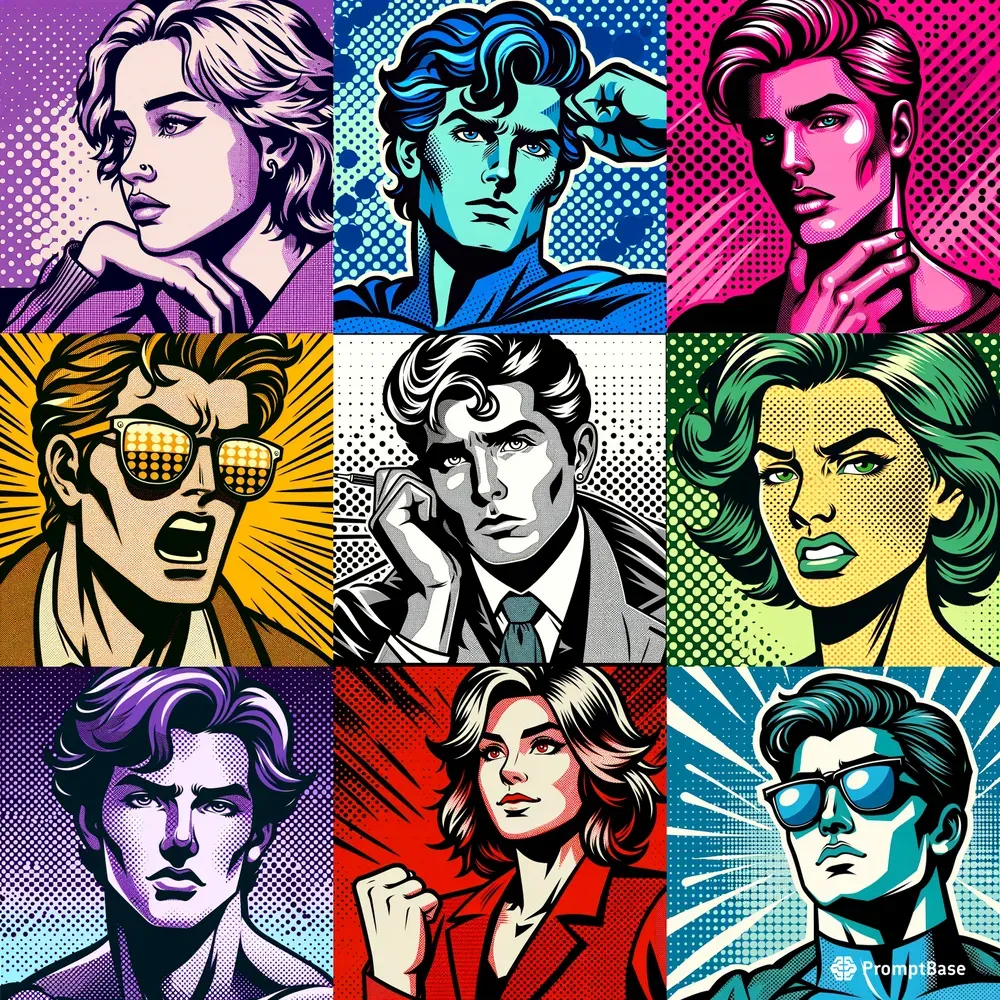 Random Pop Art Characters DALL·E Prompt | PromptBase