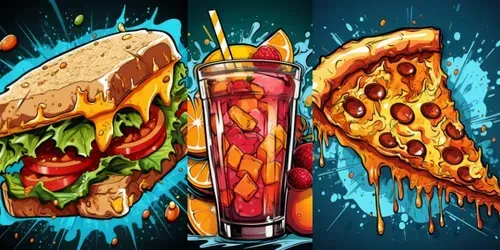 Pop Art Food Comic Style Midjourney Prompt | PromptBase