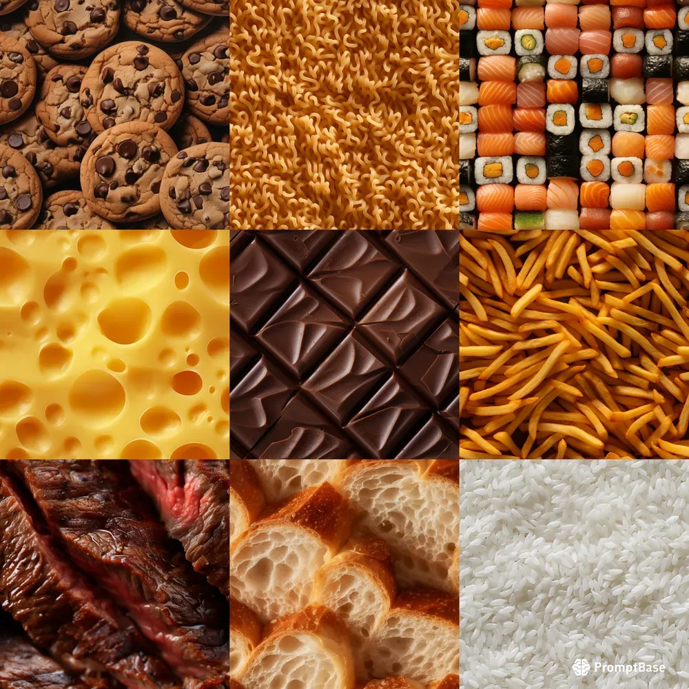 Food Patterns Stock Photography Textures Midjourney Prompt | PromptBase