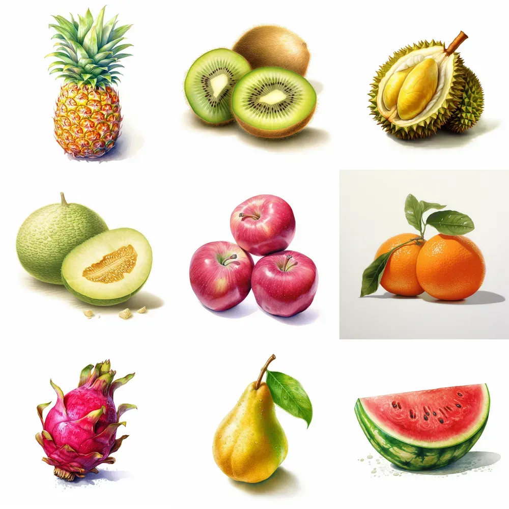 Vector Fruit Charts Midjourney Prompt | PromptBase